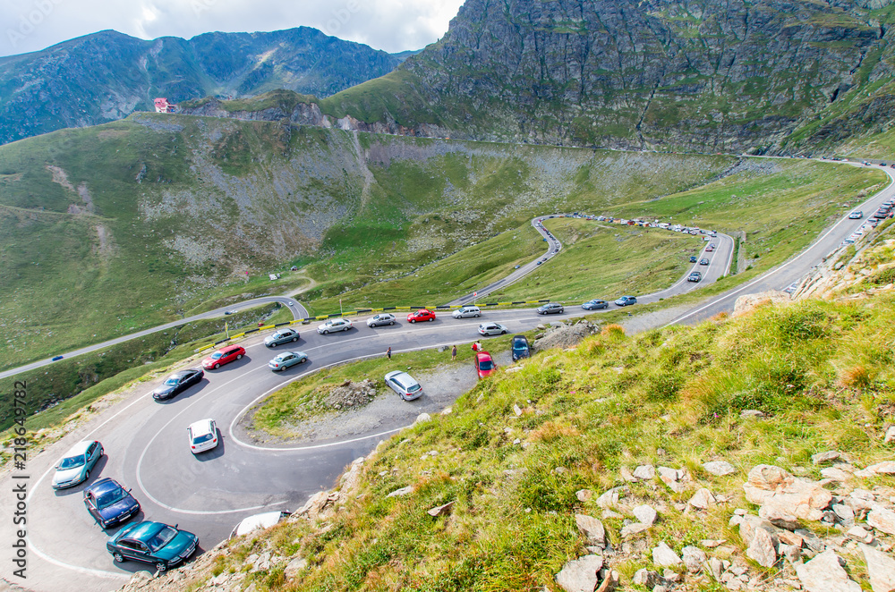 Transfagarasan alpine road in Romania. Transfagarasan is one of the ...