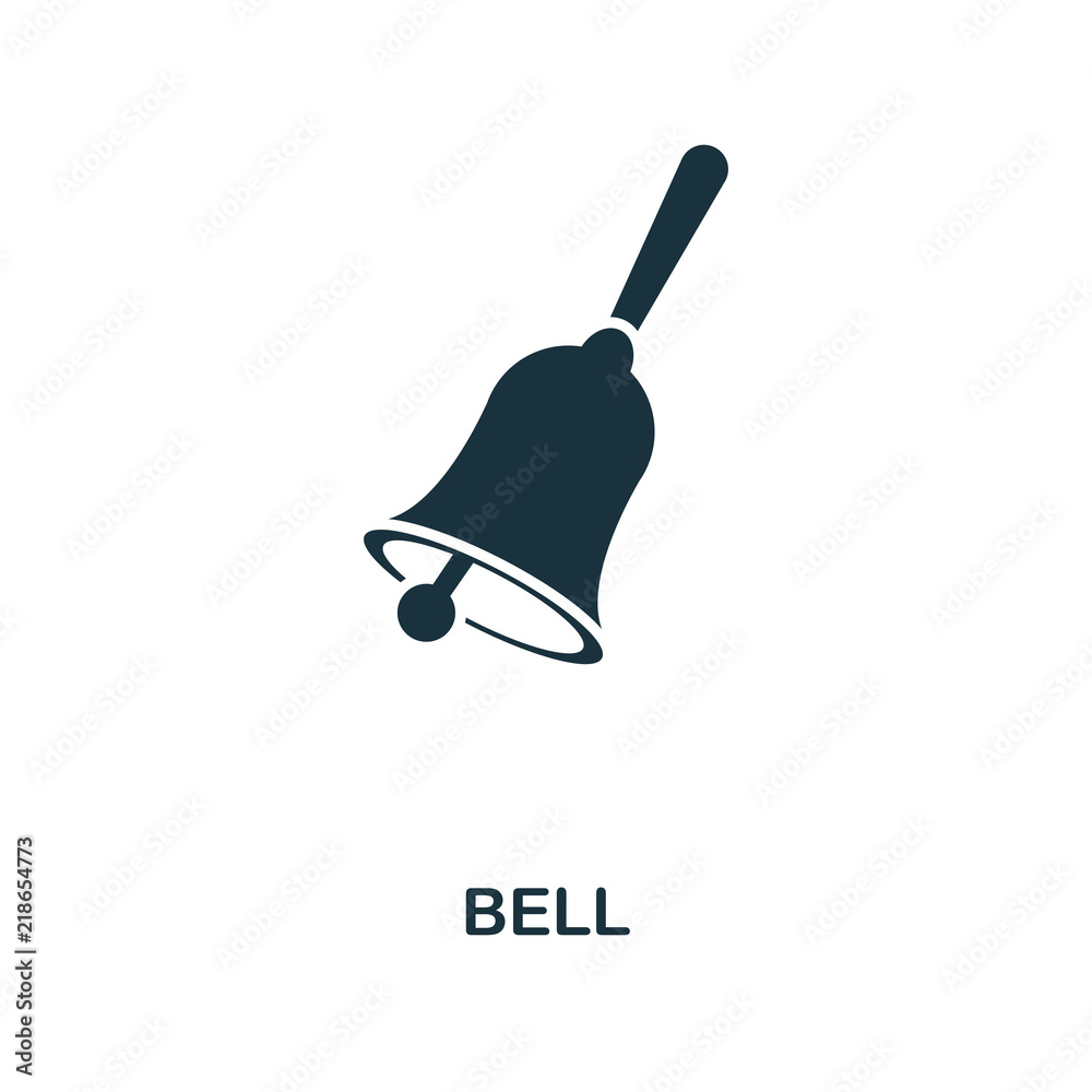 Bell icon. Monochrome style icon design from school icon collection. UI ...