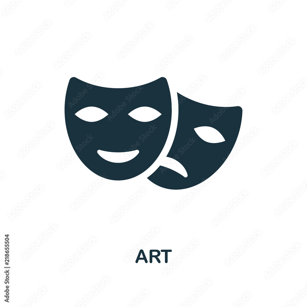 Art icon. Monochrome style icon design from school icon collection. UI ...