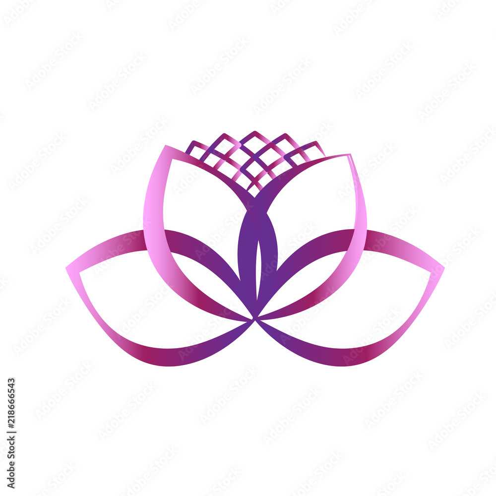 Logo purple lotus flower vector Stock Vector | Adobe Stock
