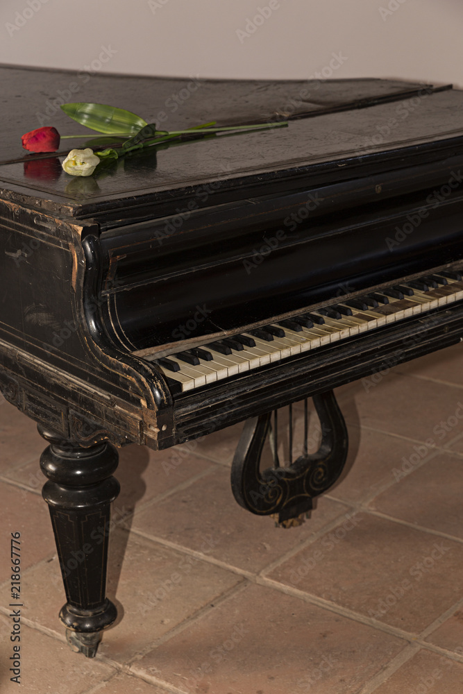 Piano de cola antiguo. Stock Photo | Adobe Stock