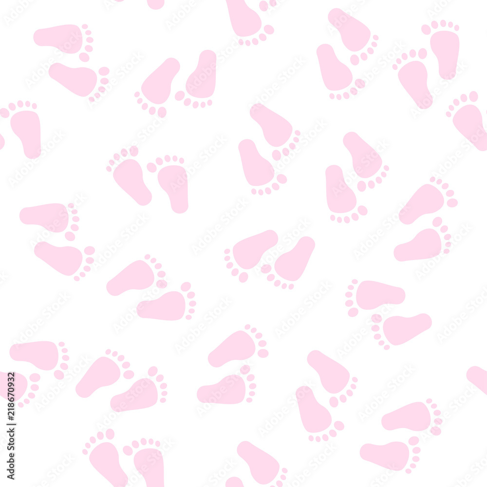 Seamless pattern with baby footprint, background, texture. vector ...