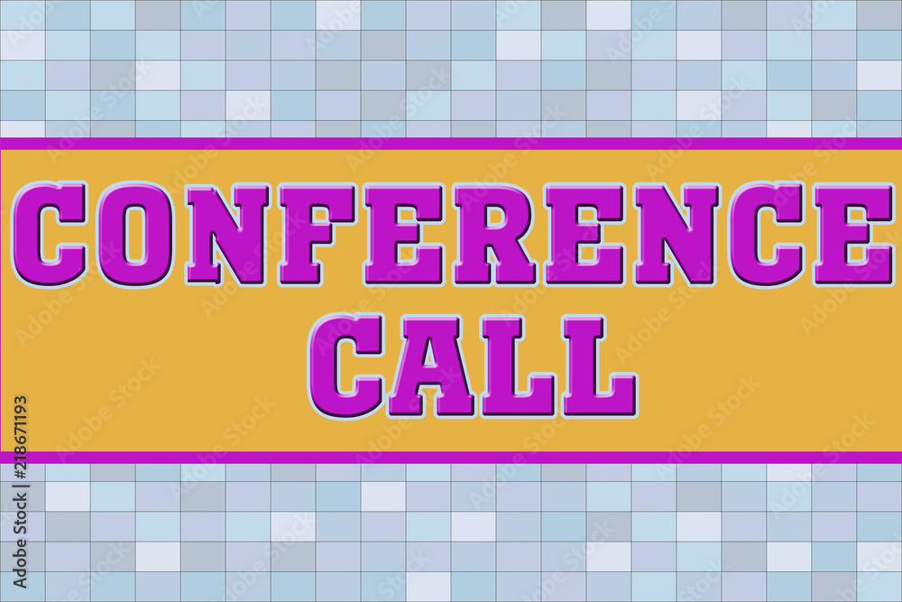 Conference call Logo Banner Stamp on mosaic texture Stock Illustration ...