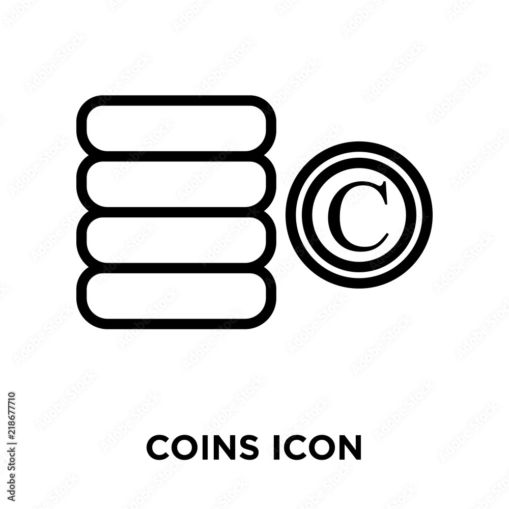 coins icons isolated on white background. Modern and editable coins ...