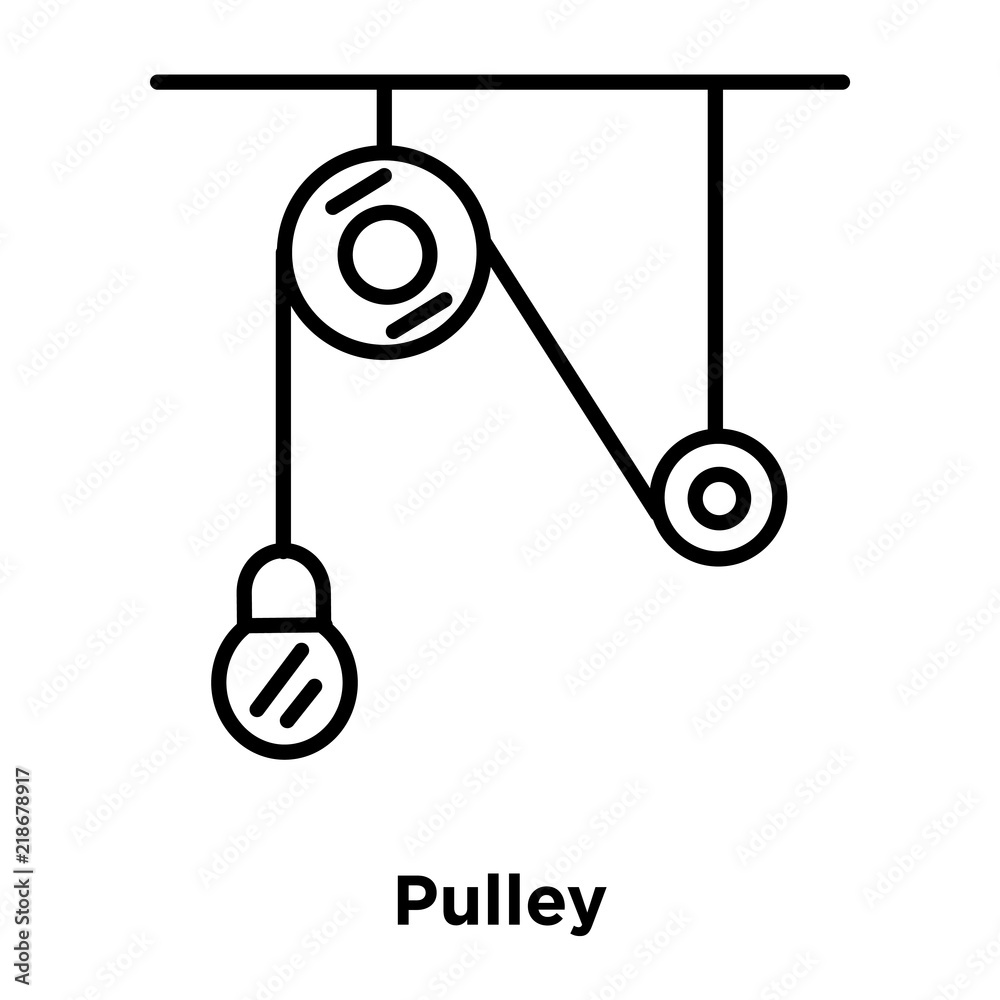 pulley icon isolated on white background. Simple and editable pulley ...
