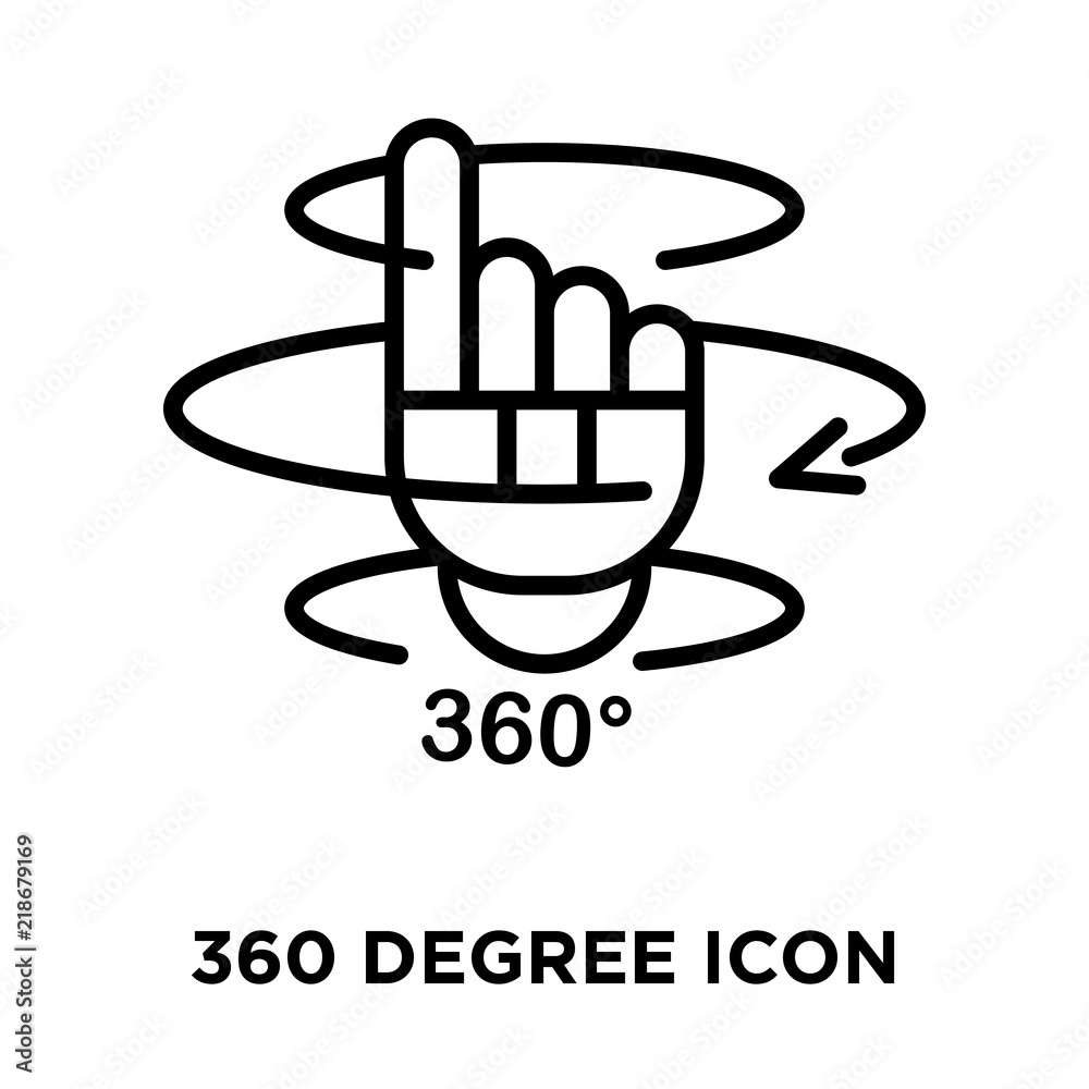 360 degree icon vector isolated on white background, 360 degree sign ...