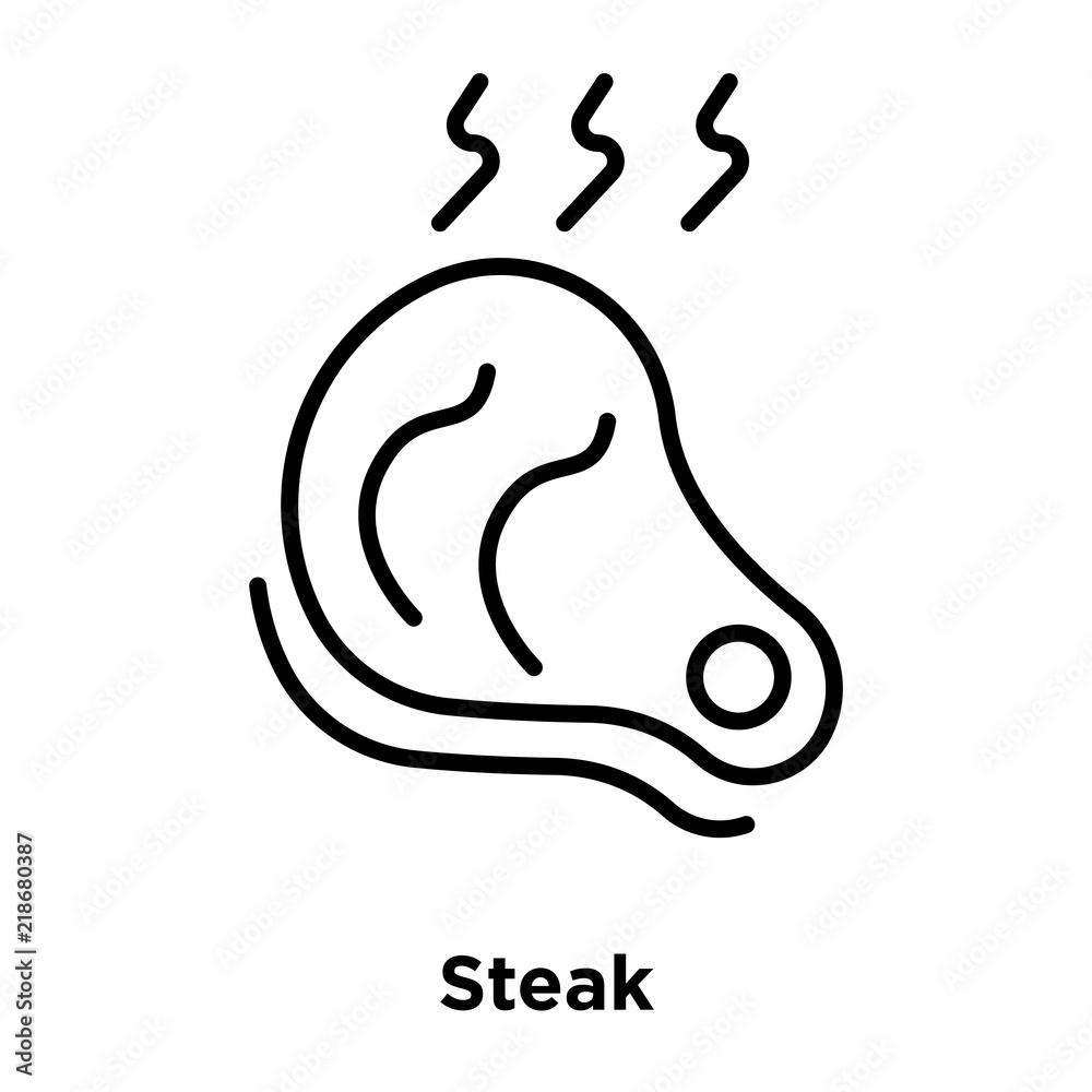 Steak icon vector isolated on white background, Steak sign , thin line ...