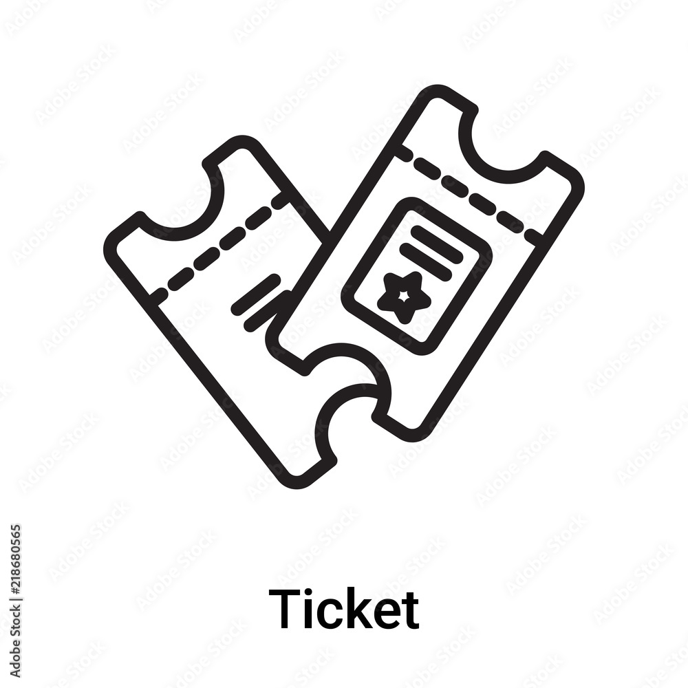 Ticket icon vector isolated on white background, Ticket sign , line or ...