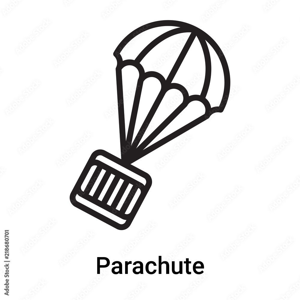 Parachute icon vector isolated on white background, Parachute sign ...