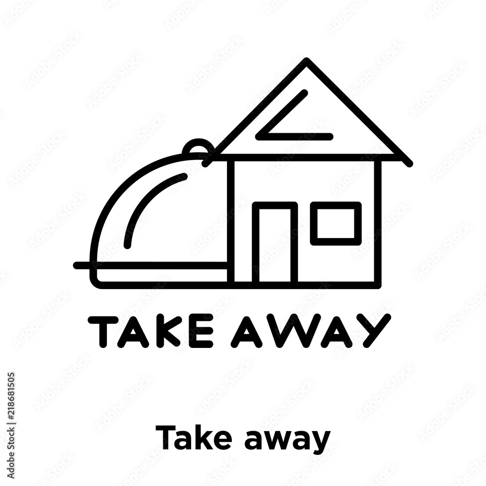 Take away icon vector isolated on white background, Take away sign ...