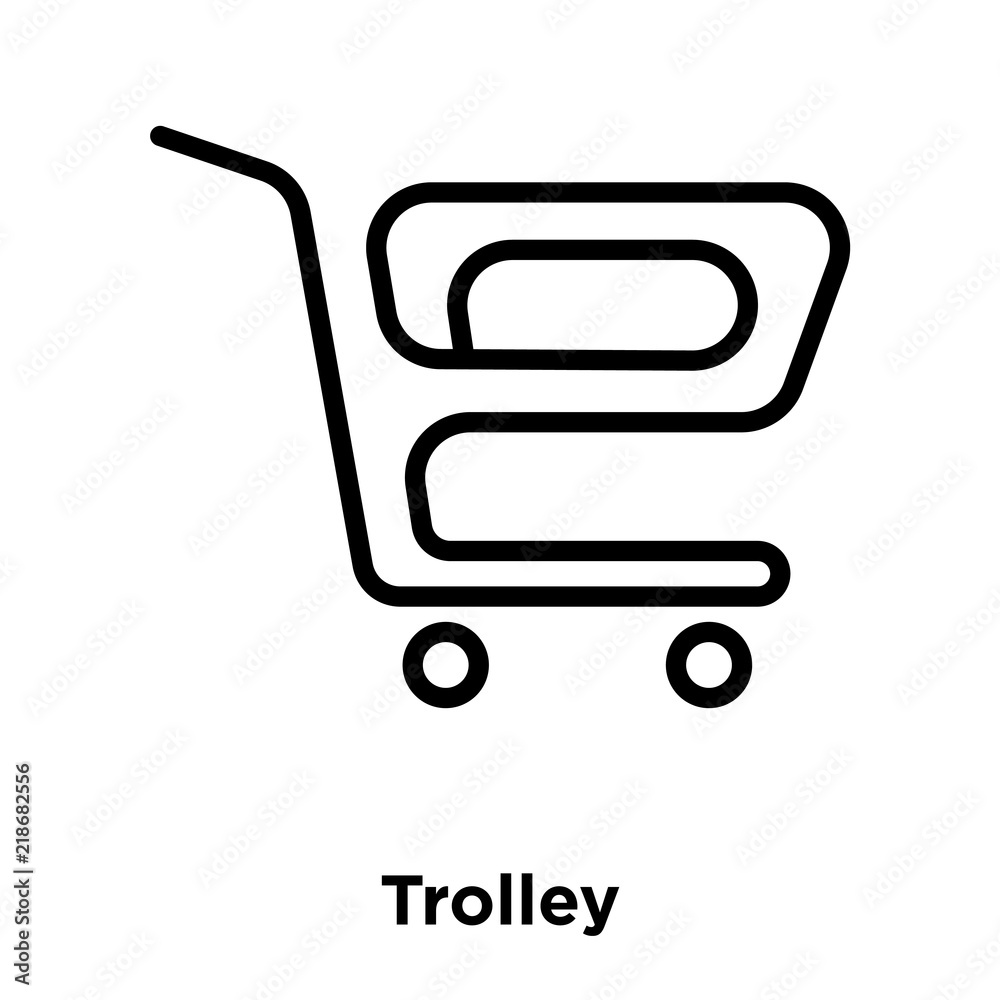 trolley icons isolated on white background. Modern and editable trolley ...