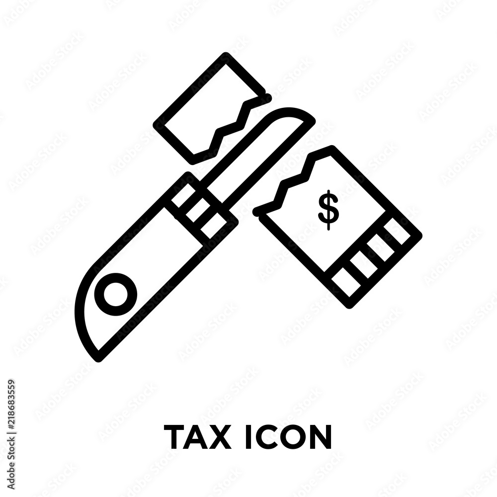 Tax icon vector isolated on white background, Tax sign , line symbol or ...