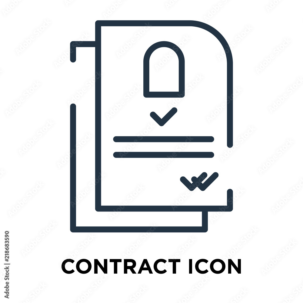 Contract icon vector isolated on white background, Contract sign , line ...