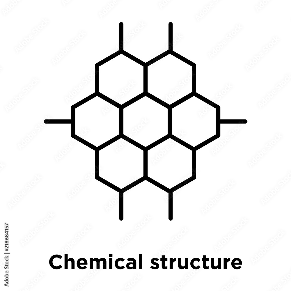 Chemical structure icon vector isolated on white background, Chemical ...