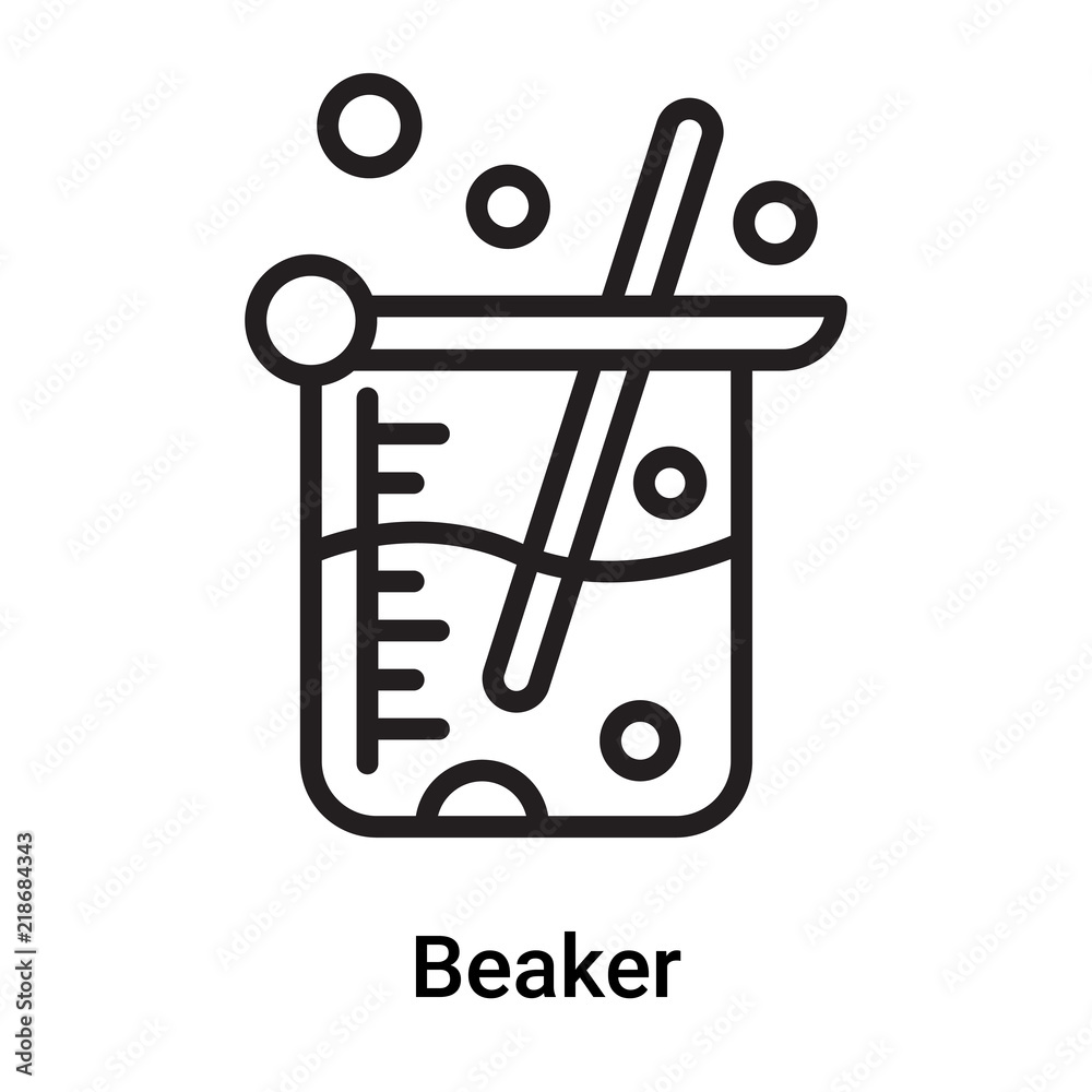 Beaker icon vector isolated on white background, Beaker sign , line or ...