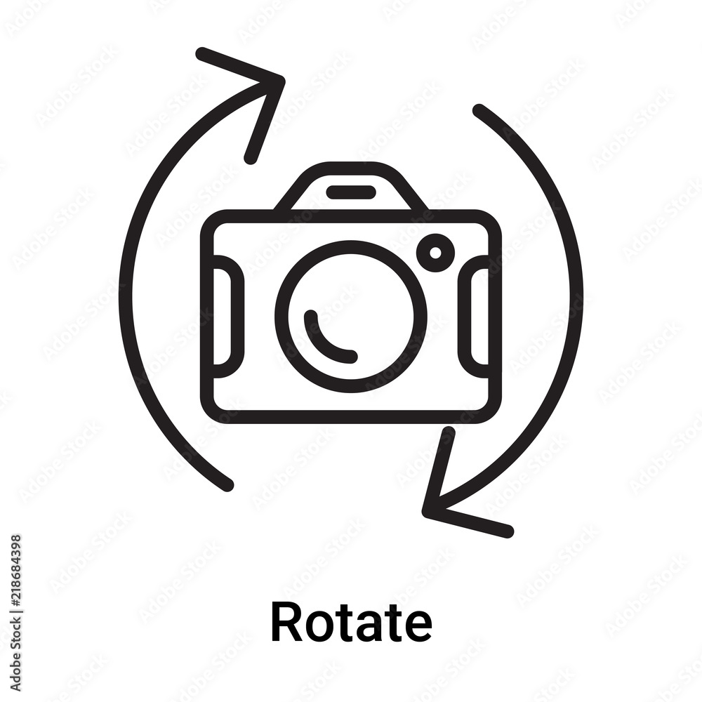 Rotate icon vector isolated on white background, Rotate sign , line or ...