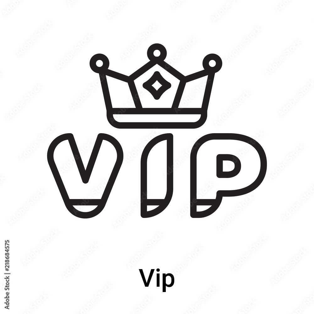 Vip icon vector isolated on white background, Vip sign , line or linear ...