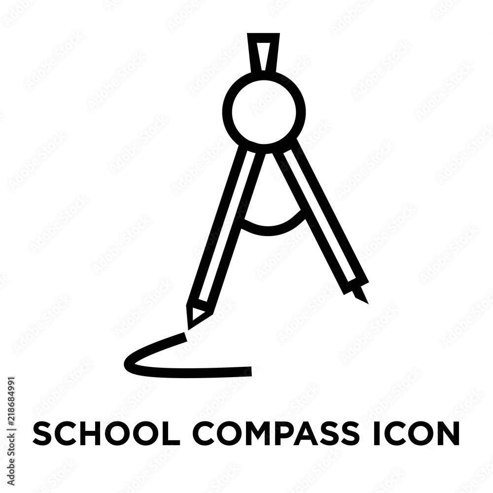 school compass icon on white background. Modern icons vector ...