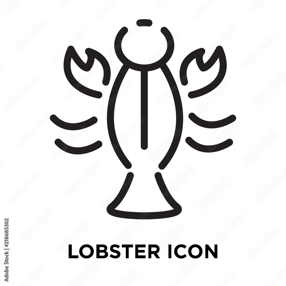 Lobster icon vector isolated on white background, Lobster sign , line ...