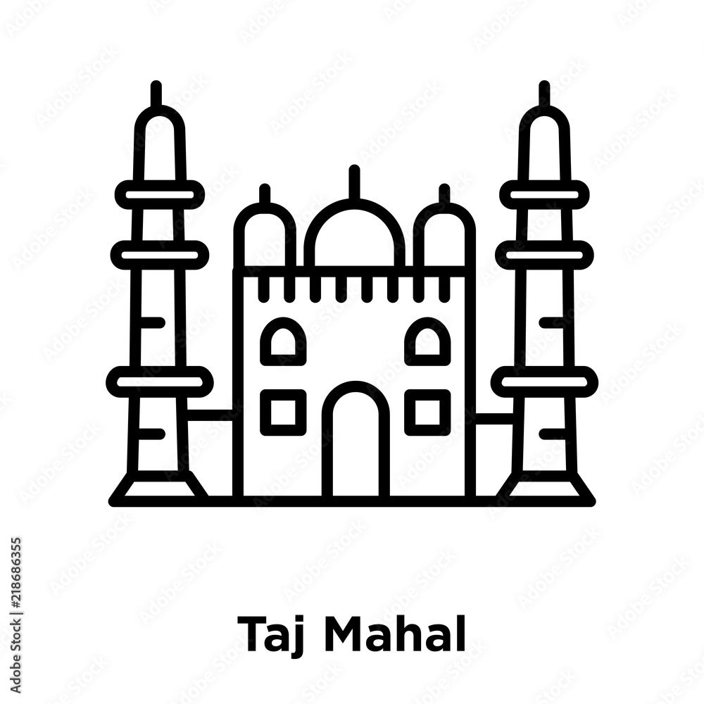 taj mahal icon isolated on white background. Modern and editable taj ...