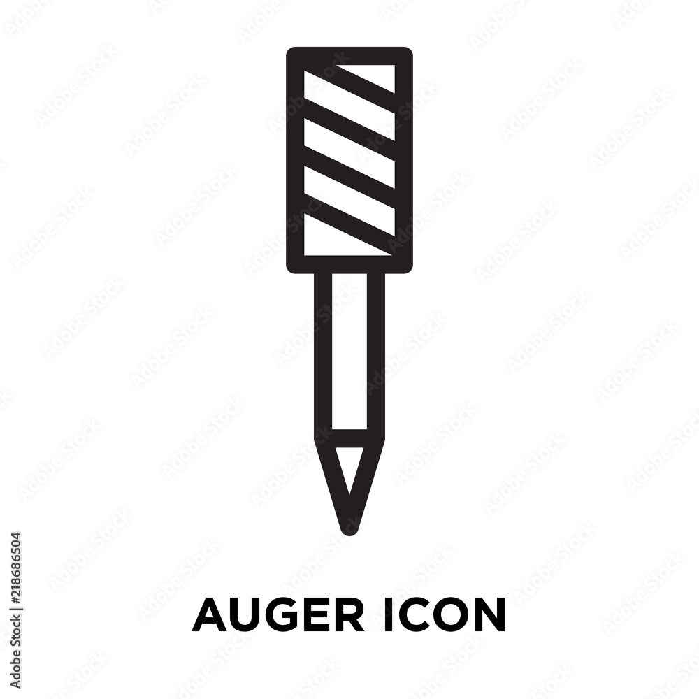 Auger icon vector isolated on white background, Auger sign , line ...