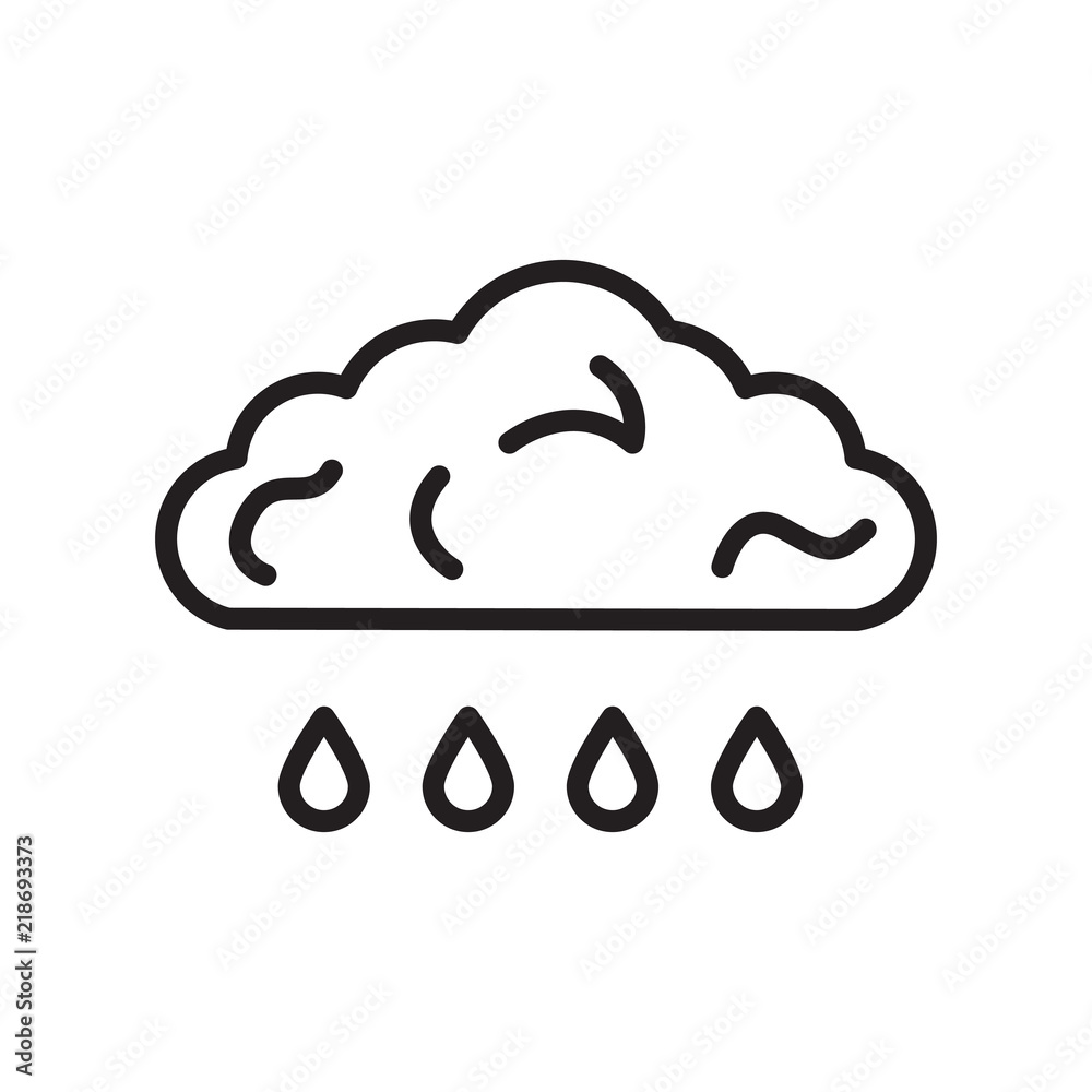 Rain icon vector isolated on white background, Rain sign Stock Vector ...