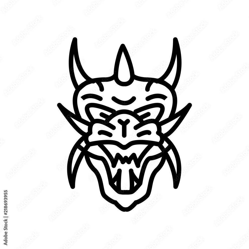 dragon icon isolated on white background. Modern and editable dragon ...