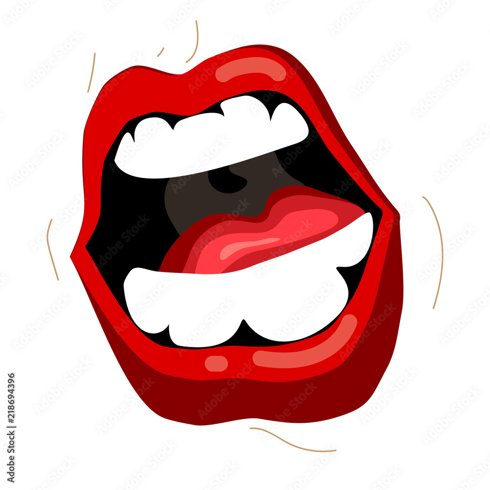 Mouth expressions vector, cute cartoon facial gestures with pouting ...
