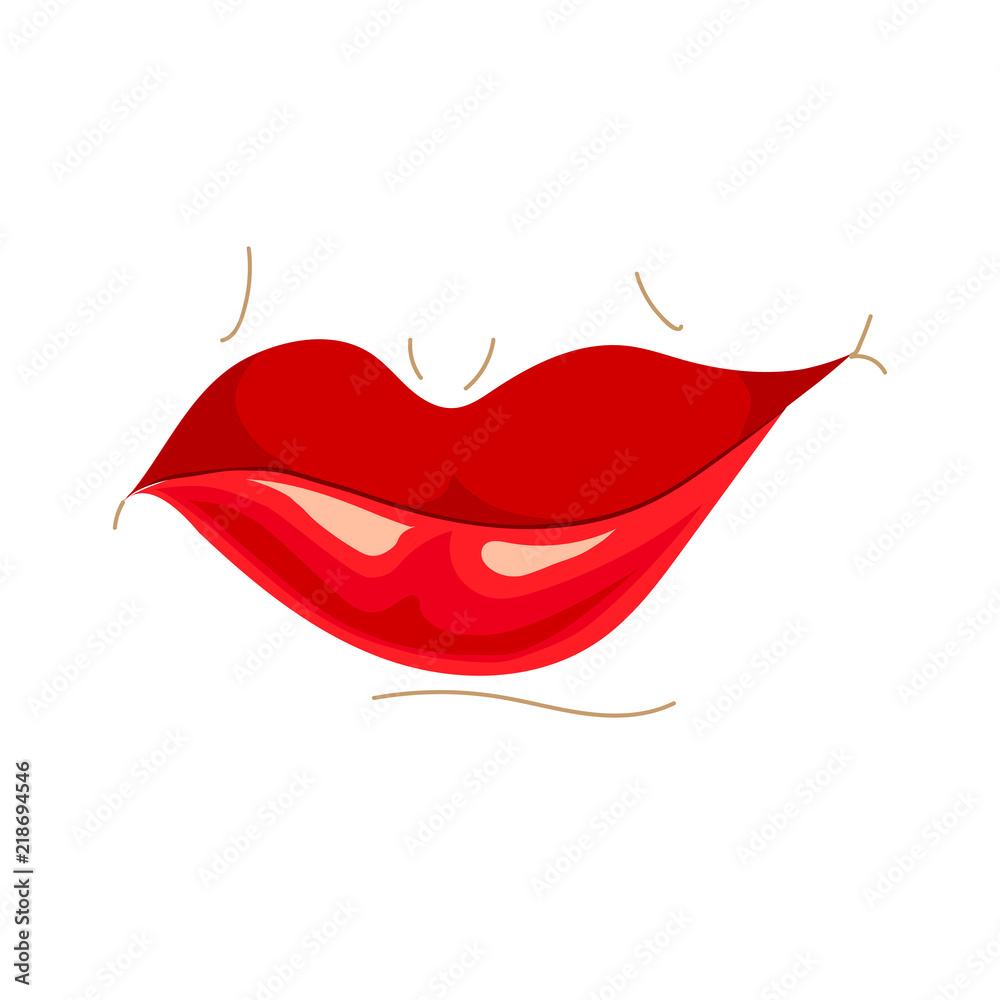 Mouth expressions vector, cute cartoon facial gestures with pouting ...