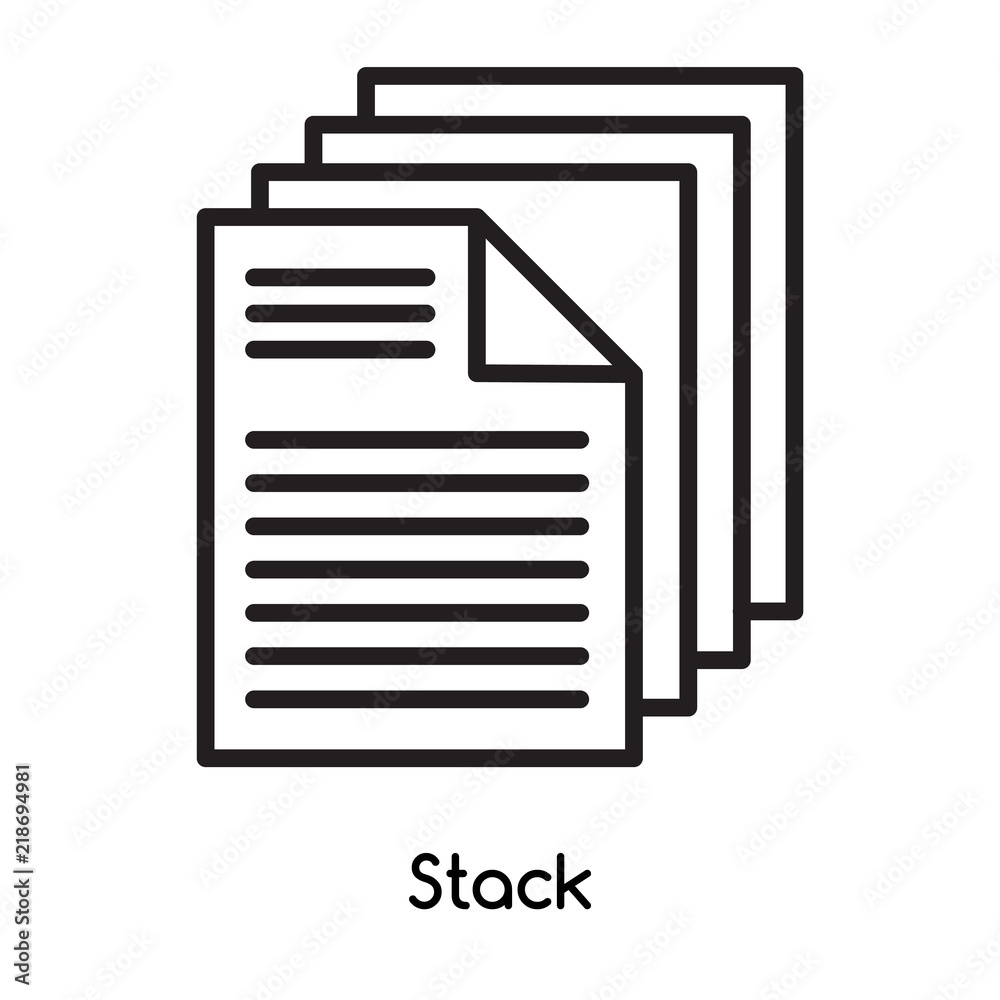 Stack icon vector isolated on white background, Stack sign , line or ...