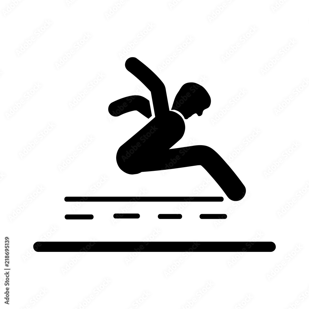 Long Jump icon vector isolated on white background, Long Jump sign ...