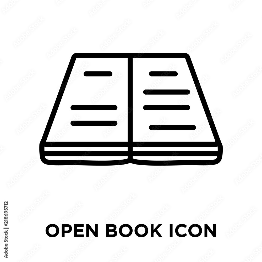 Open book icon vector isolated on white background, Open book sign ...