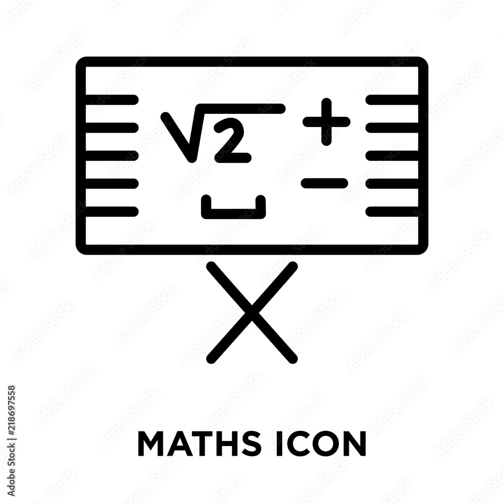 Maths icon vector isolated on white background, Maths sign , linear and ...