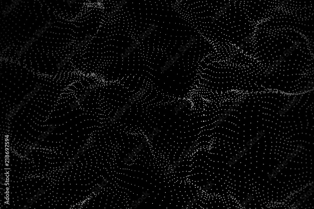 Wave 3d. Wave of particles. Futuristic point wave. Design for poster ...