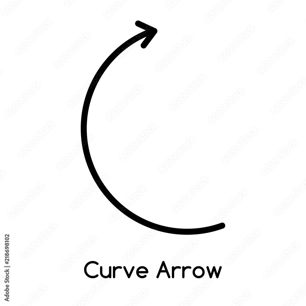 Curved Arrow White