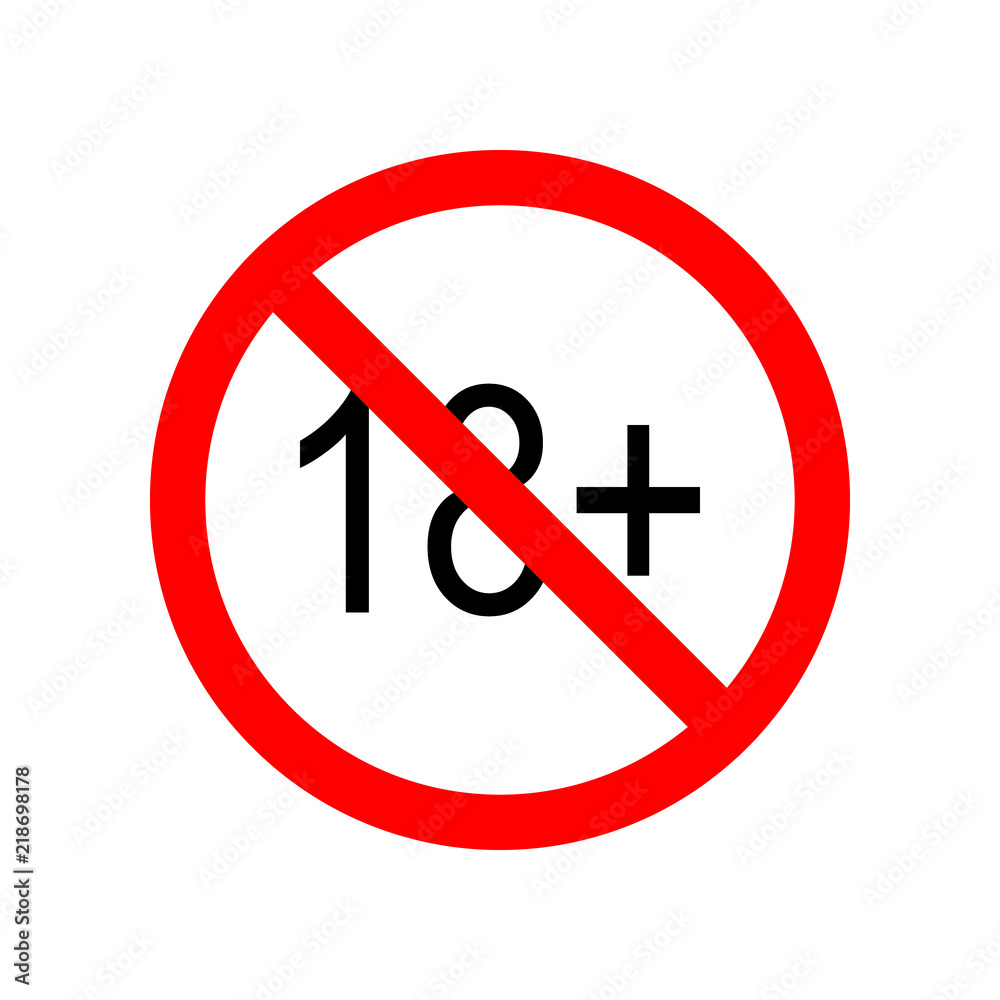 forbidden over 18 years age icon. Element of ptohibited sign for mobile ...