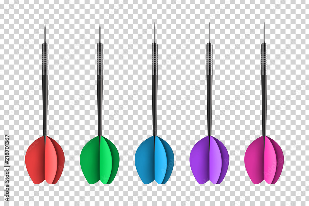 Vector set of realistic isolated dart arrow for decoration and covering ...