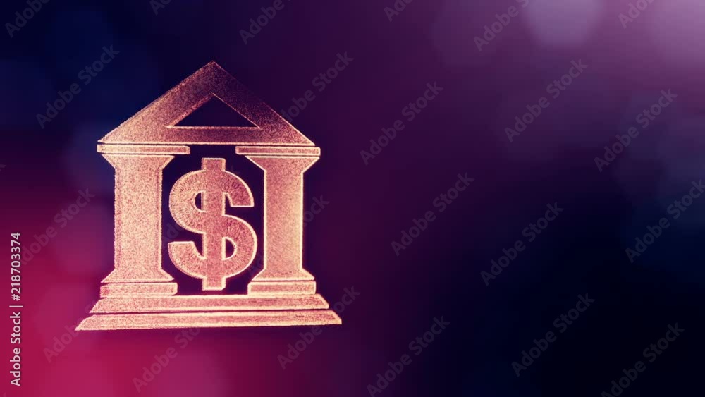 dollar sign in emblem of a bank. Finance background of luminous ...