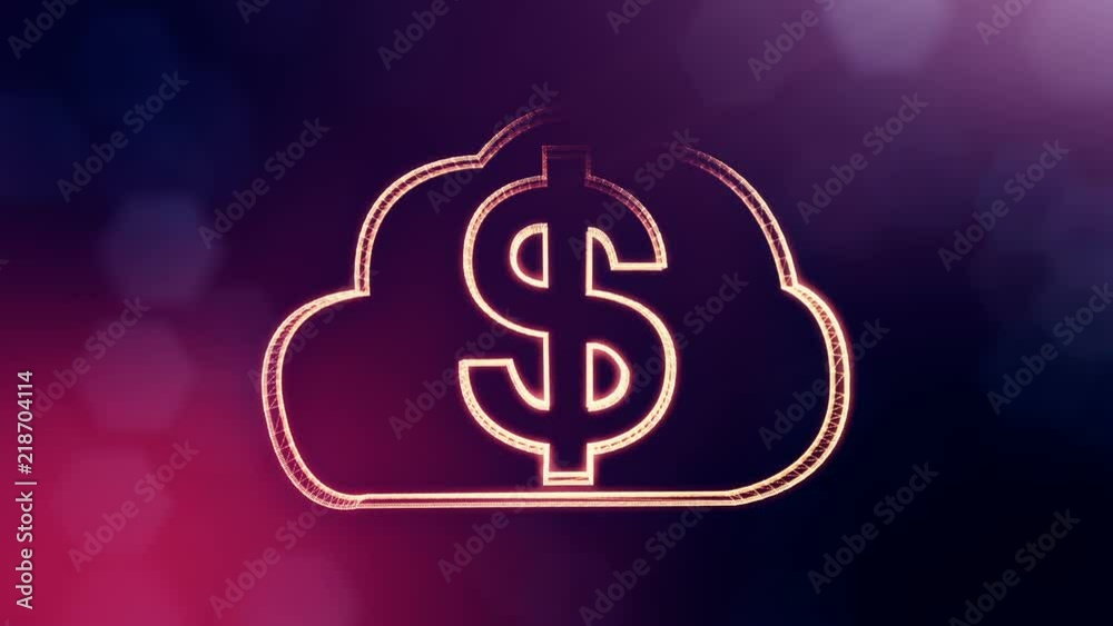 dollar sign in emblem of monitor. Finance background of luminous ...