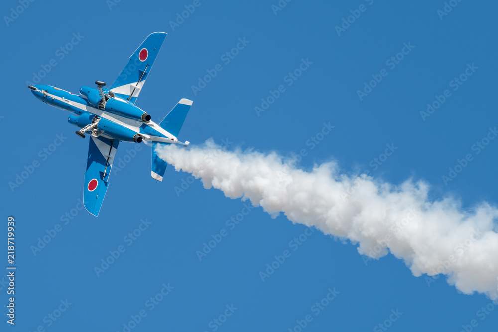 Jet Flight with White Smoke at Airshow Stock Photo | Adobe Stock