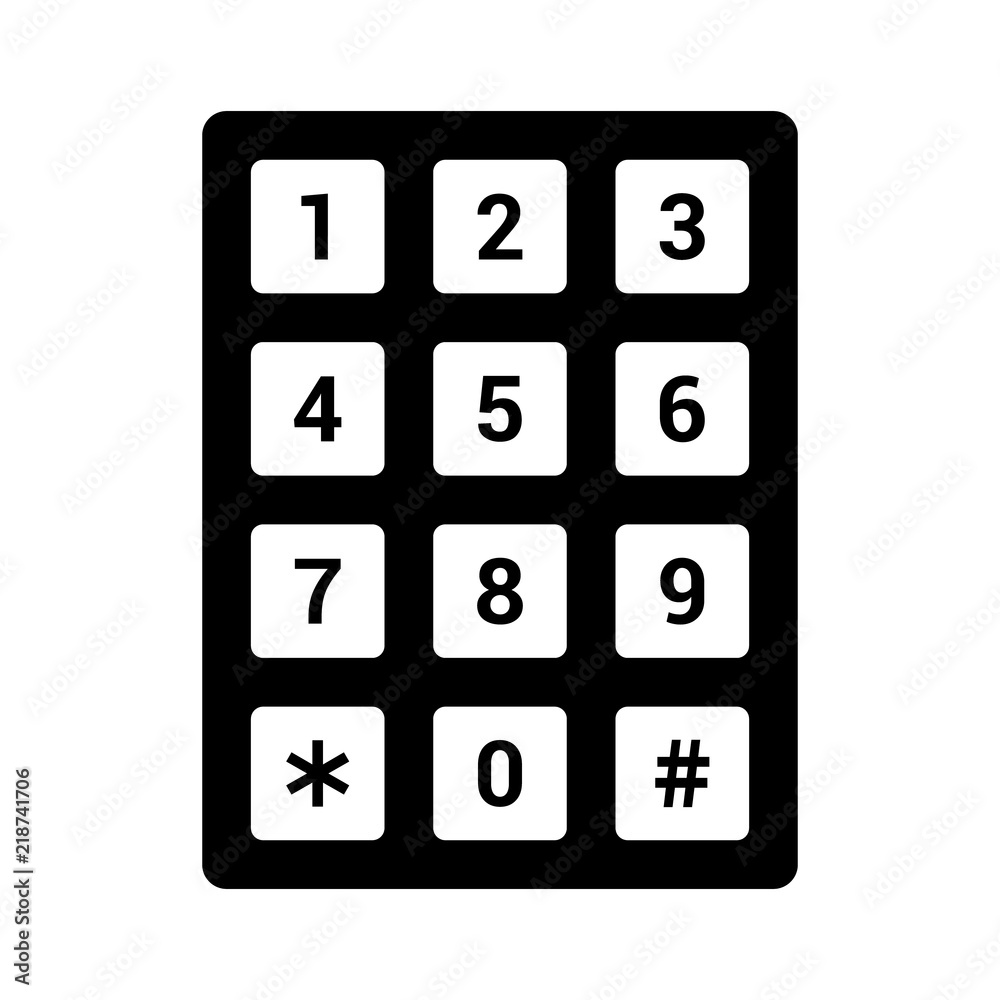 Number pad or numeric telephone keypad flat vector icon for apps and ...
