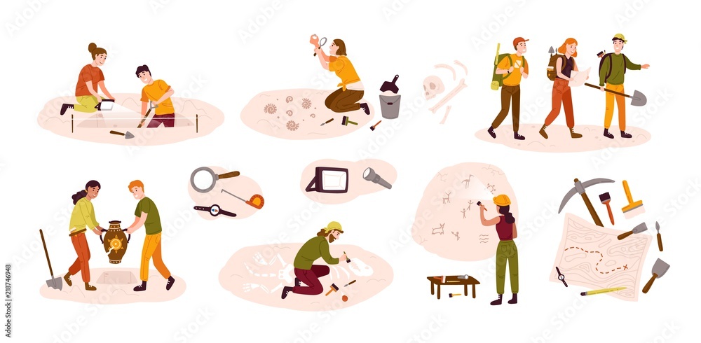 Archaeologist Digging Clipart