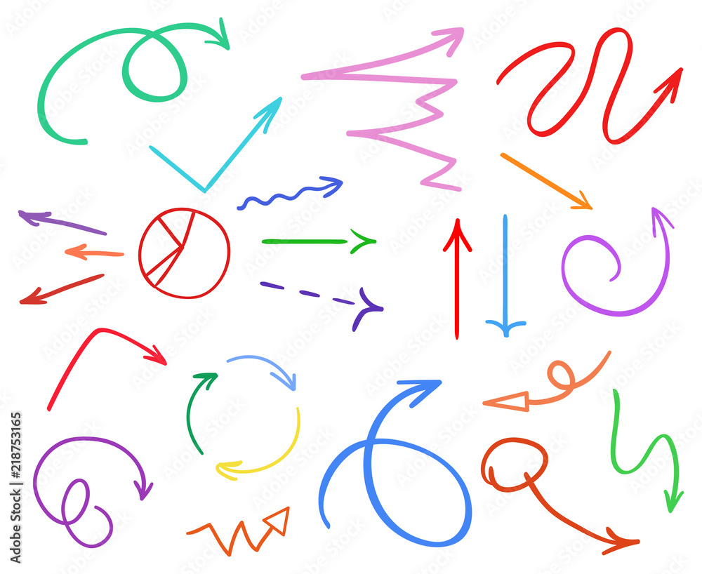 Infographic elements. Abstract colored arrows and indicators. Set of ...