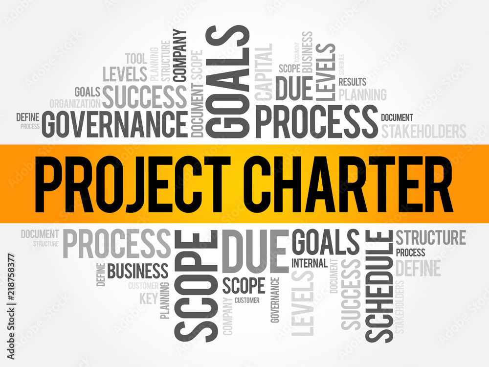 Project Charter word cloud collage, business terms such as method ...
