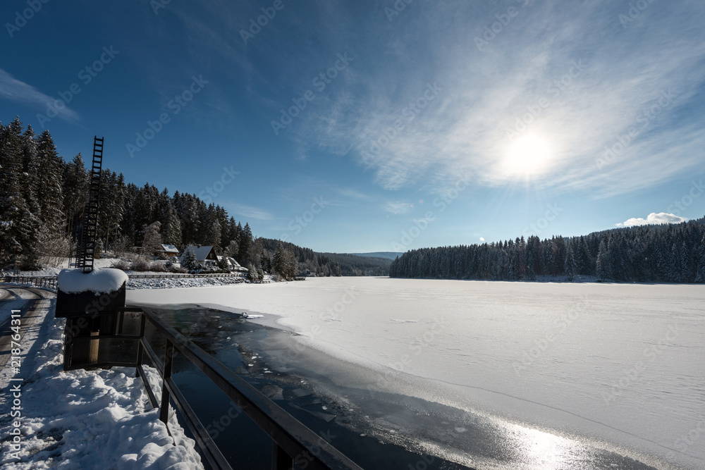 Packer Stausee im Winter, Pack, Österreich Stock Photo | Adobe Stock