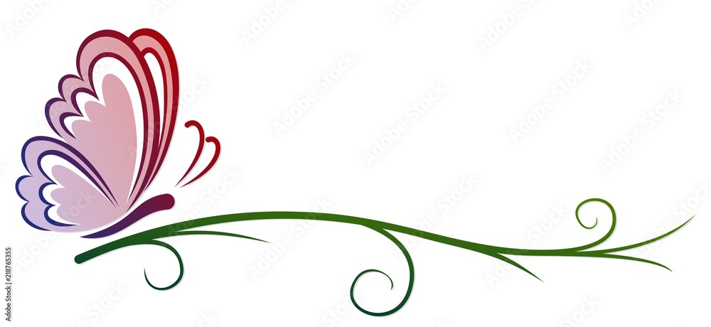 Symbol of pink butterfly. Stock Illustration | Adobe Stock