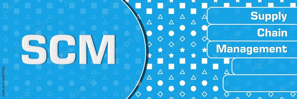 SCM - Supply Chain Management Blue Basic Shapes Text Horizontal Stock ...