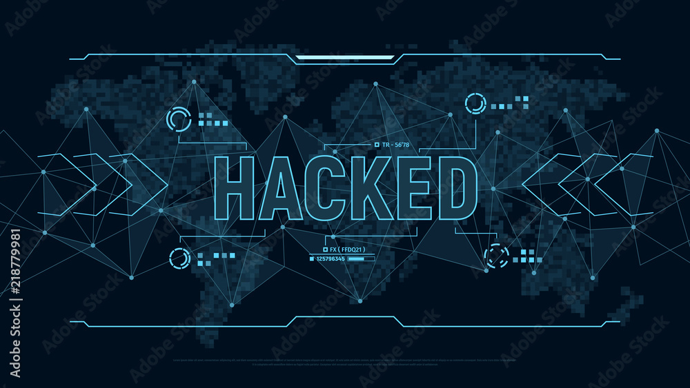 Modern futuristic background "Hacked". Polygons connection structure ...