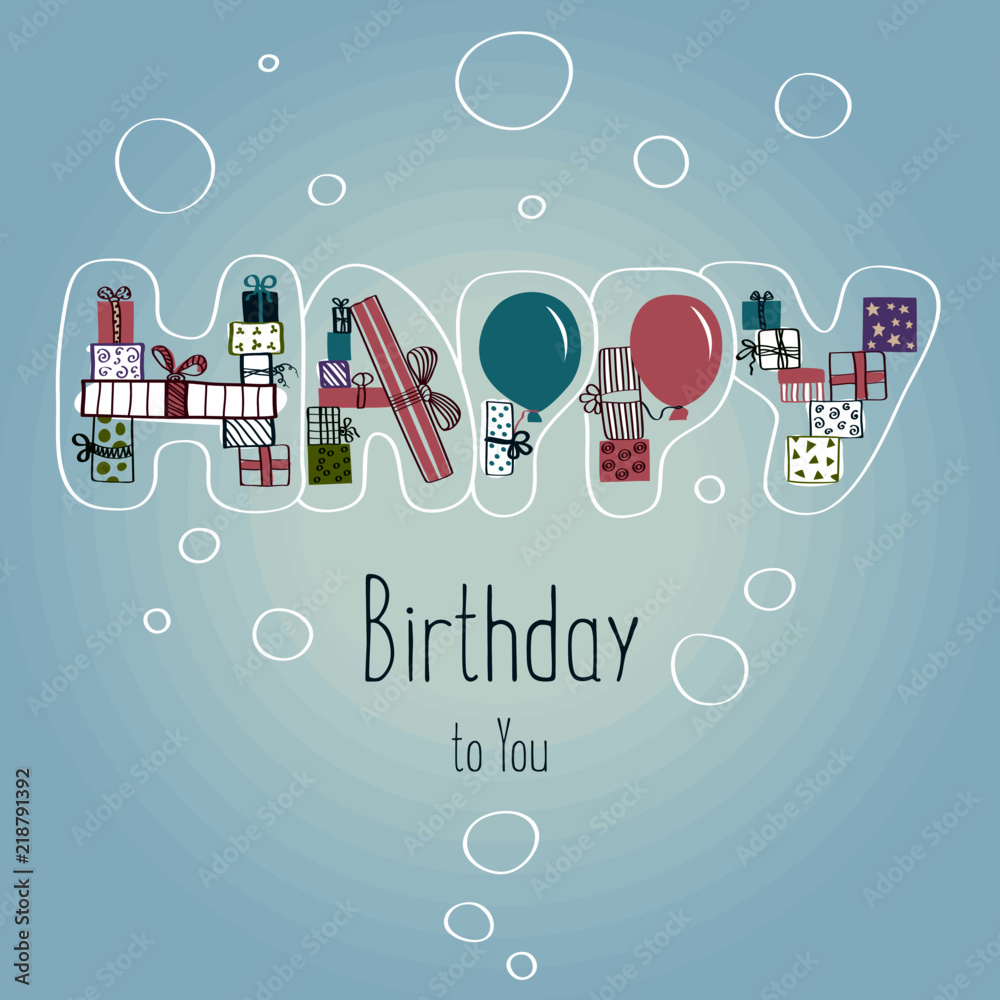 Happy Birthday Greeting Cards. Vector Illustration. Stock Vector | Adobe Stock