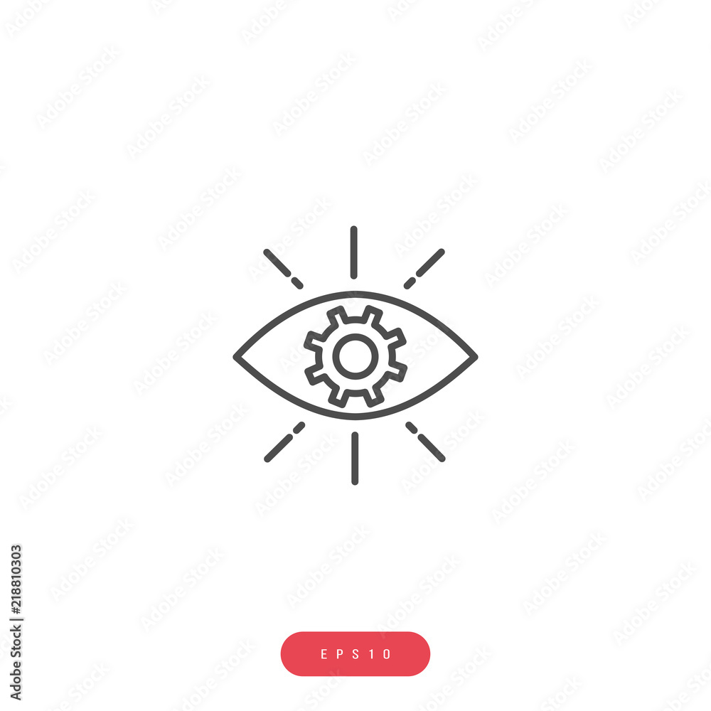 Monitor Execution Vector Icon. Business Management Related Vector Line ...